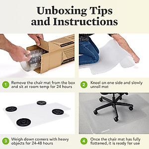 OFM Office Chair Mat for Carpet – Computer Desk Chair Mat for Carpeted Floors – Easy Glide Rolling Plastic Floor Mat for Office Chair on Carpet for Work, Home, Gaming with Extended Lip (36” x 48”)