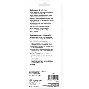 Tombow 62039 Fudenosuke Brush Pens, 3-Pack. Soft, Hard, and Twin Tip Markers for Calligraphy and Art Drawings