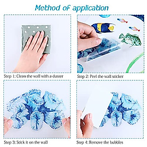 3 Pieces Large Watercolor Sharks Wall Decals Ocean Animal Peel and Stick Wall Sticker Under The Sea Marine Life Theme Decals Nursery Room Home Decor Boy Girl Kid Party Supply, 11.2 x 34.6 Inches