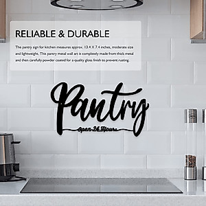 Metal Pantry Sign For Kitchen, Pantry Wall Decor, Rustic Farmhouse Kitchen Decorations Wall, 13.4 X 7.4 inches, Black