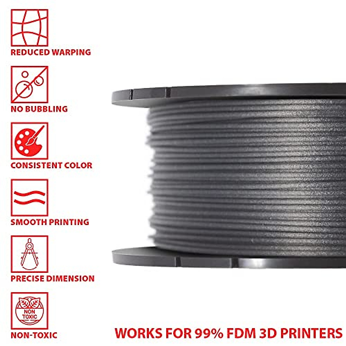 XYZPrinting Tough PLA Filament 1.75mm, Dimensional Accuracy +/- 0.02mm, 600g Spool (1.3lbs), 1.75mm, Black