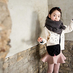 MODNTOGA Kids Baby Girls Footless Leggings with Ruffle Tutu Skirt Pants 2-7Years (Pink + Black, 4-5T)