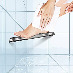 Sanliv Shower Foot Rest Bar,Corner Foot Rest for Shaving Legs,Wall Mounted Shower Foot Ledge,Antislip Knurled Brass Bar Bathroom Step,Brushed Nickel