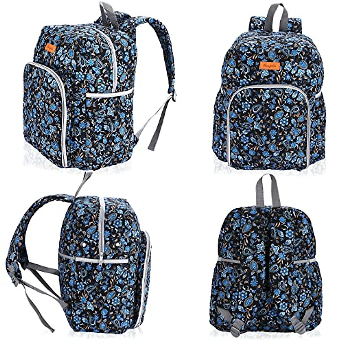 Hanfetch Yarn Storage Organizer Knitting Bag Backpack Large Size with Grommets Portable Crochet Bag Yarn Keeper for Yarn Skeins， Crochet Hooks, Knitting Needles and Other Accessories (Paisley)