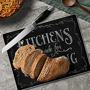 CounterArt Chalk It Up 3mm Heat Tolerant Tempered Glass Cutting Board 10” x 8” Manufactured in the USA Dishwasher Safe