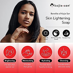 Kojie San Skin and Body Soap – Original Kojic Acid, Dark Spot Remover Soap Bar with Coconut & Tea Tree Oil – 3 x 65g Bars