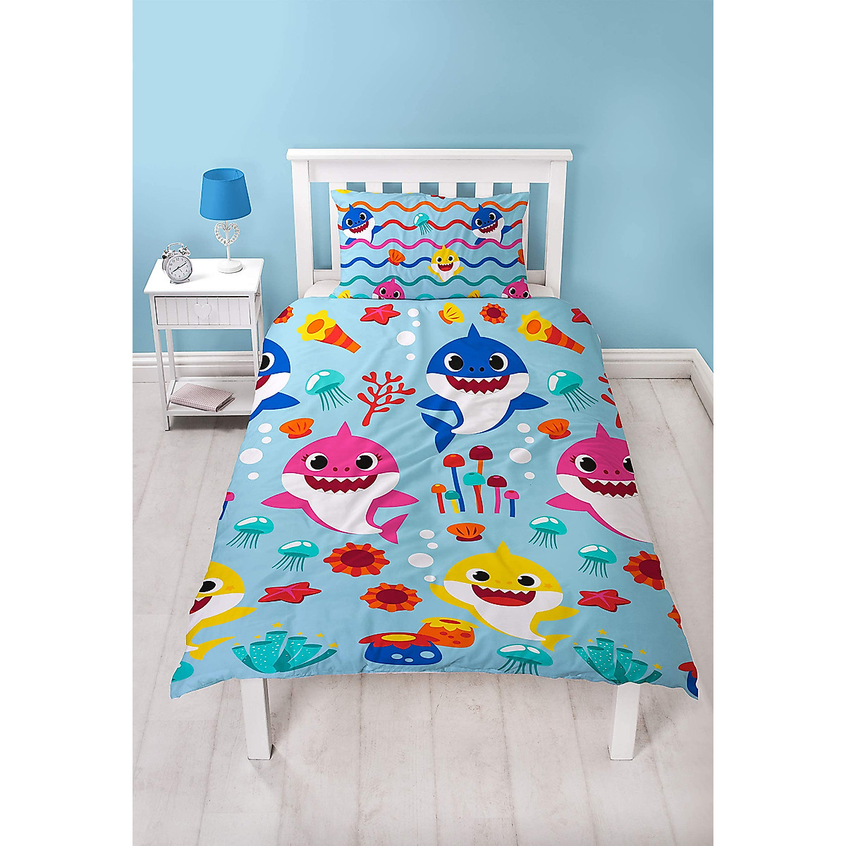 Character World Baby Shark Rainbow Single Duvet Cover Set