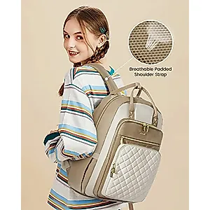 LOVEVOOK Laptop Backpack for Women, Stylish Backpack Purse with USB Port for Travel Work Commuter, Lightweight Casual Daypacks, Nurse Teacher Computer Bag, College Bookbag, Fit 15.6" Laptop