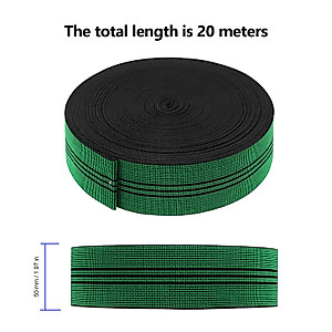 FUNSUEI 3 Rolls 2 Inches x 65.6 Feet Sofa Elastic Webbing Stretch Latex Band, Flexible Chair Webbing, Elastic Webbing Rolls for Sofa, Couch Chair Furniture Repair DIY Stretchy Spring Alternative