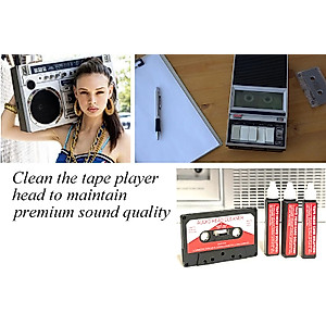 Audio Tape Cassette Head Cleaner w/ 3 Cleaning Fluids Care Wet Maintenance Kit by Alazco