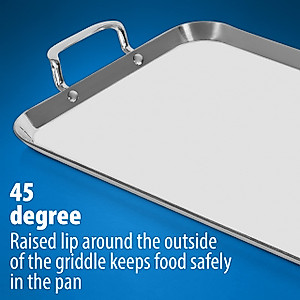 Chef's Secret Stainless Steel Double Griddle, 18 Inches by 11 Inches, Ideal for Grilling