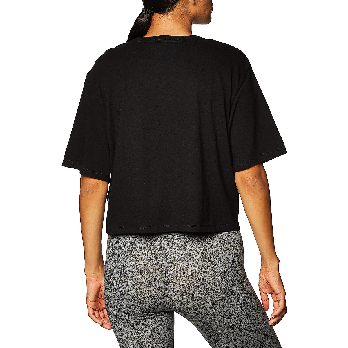 PUMA Women's Essentials+ Cropped Tee, Black, Medium