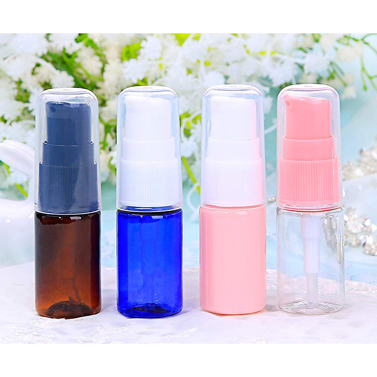 erioctry 10ML Portable Empty Refillable Bottle Cream Shampoo Lotion Treatment Pump Bottle with Cap Travel Bottles Toiletries Liquid Container for Cosmetic Make-up Pack of 6 (Brown)