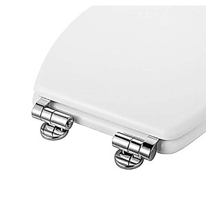 1 Pair Zinc Alloy Toilet Seat Hinge Mountings with Bolts Screw and Nuts Top Tightening Toilet Lid Hinge Toilet Replacement Part for Flush Toilet Cover