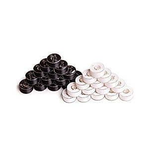 144 Black/White Prewound Bobbins for Brother Embroidery Machine Size A (156) 90 Weight