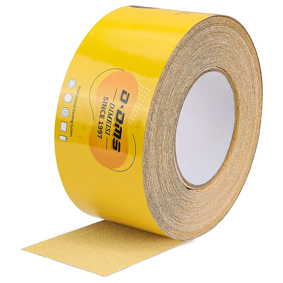 362X - 20 Yard Sandpaper 80 Grit 2-3/4" Wide Long Continuous Roll, Gold PSA Longboard Sand Paper, Self Adhesive Stickyback Sandpaper for Woodworking and Automotive - D DMS DIMEISI