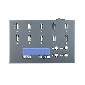 EZ DUPE 1 to 9 USB Duplicator - Standalone USB 2.0/3.0/3.1 Flash Media Thumb Drive/USB Hard Drive Compact Cloner Copier & Eraser (DM-FU0-10V09B / MiniUSB Pro),Black