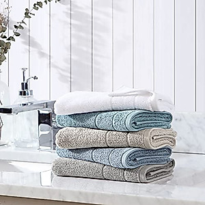 Tommy Bahama- Hand Towels, Absorbent & Fade Resistant Cotton Towel Set, Fashionable Bathroom Decor (Island Retreat Bay Blue, 2 Piece)