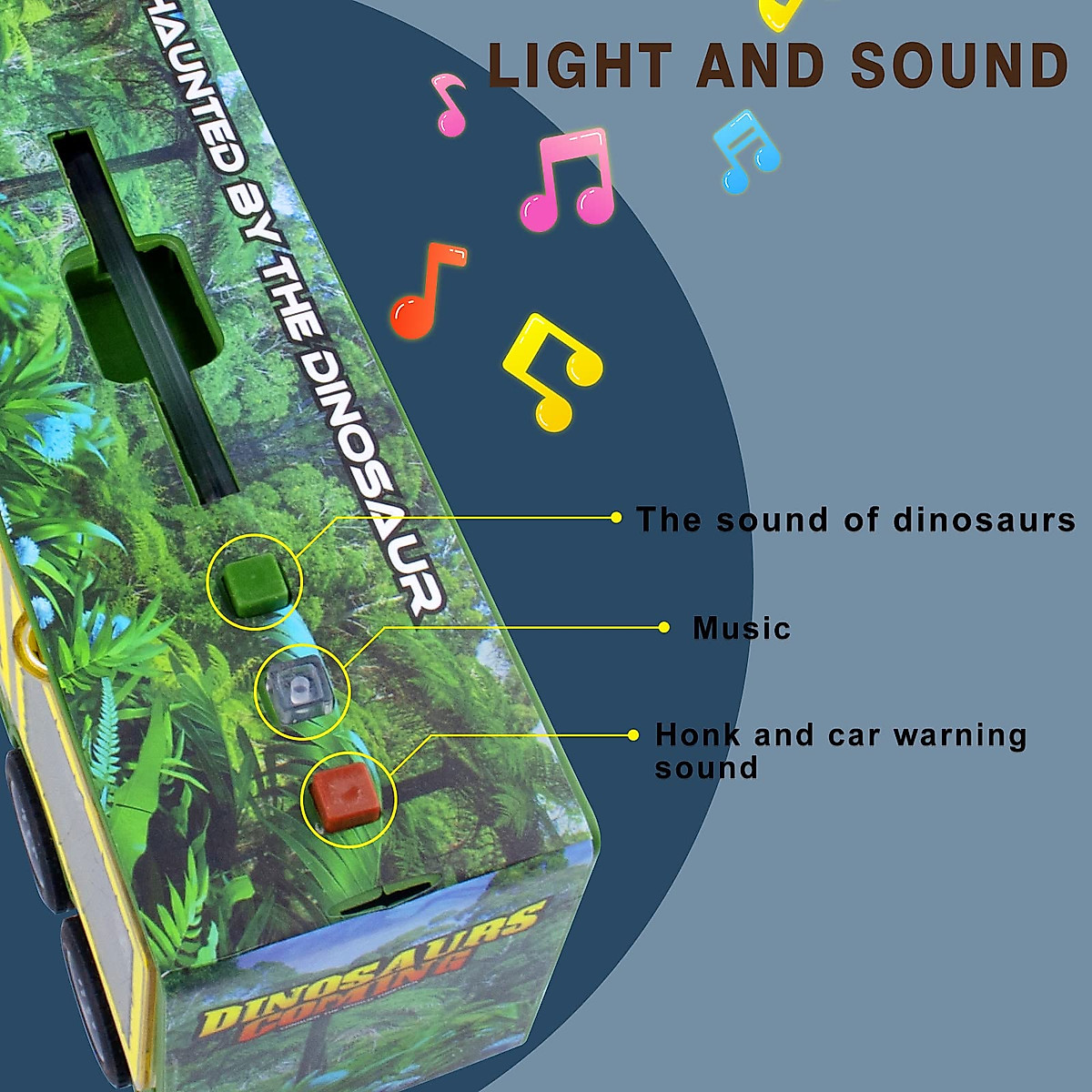 UOLIWO Dinosaur Truck Carrier for Boys and Girls, Car Transporter Toy with Light Sound Kids Dinosaur Toys Set with Pull Back Car Launcher Track Dinosaur Park Pretend Toy Baby Infant Toys Kids Gift