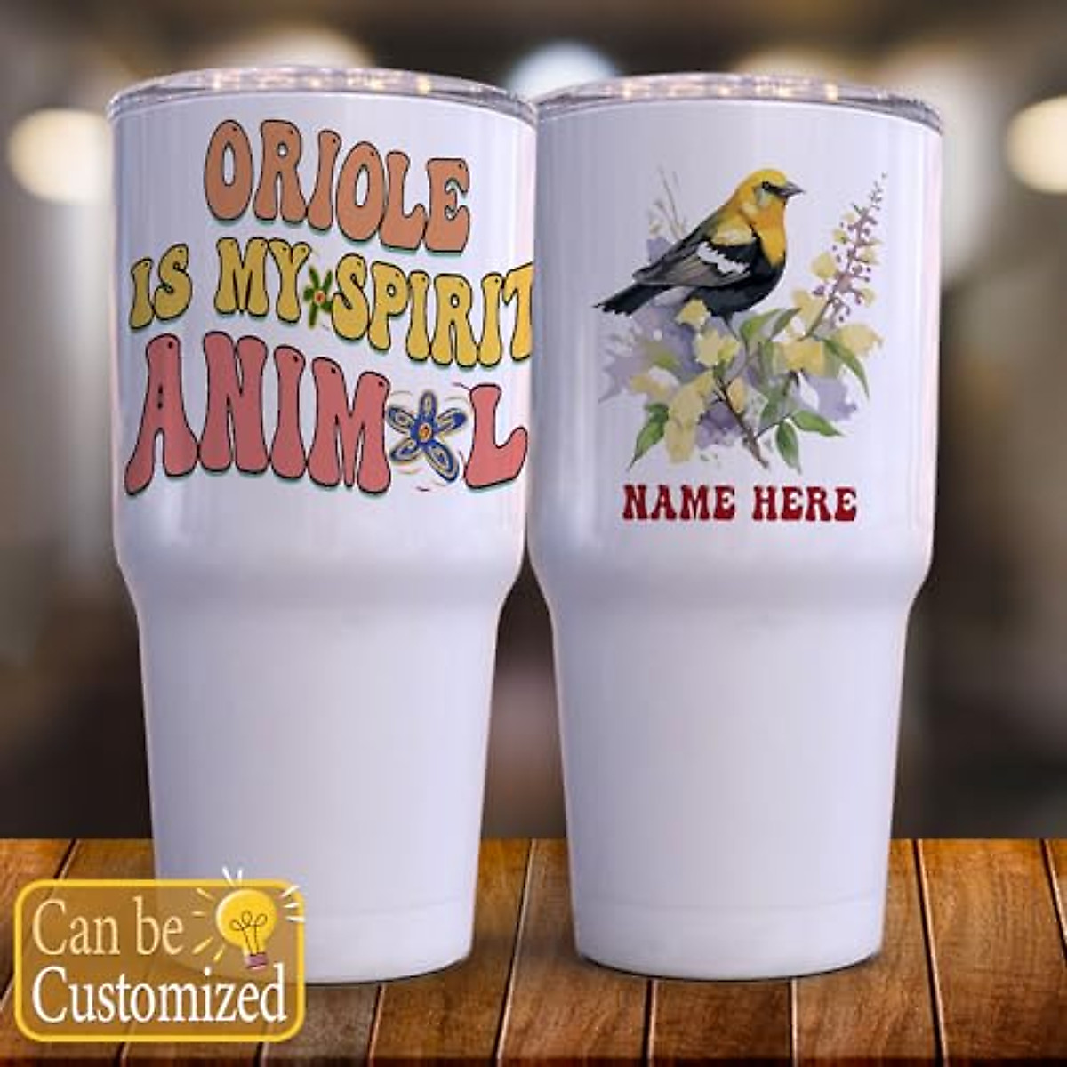 Trendy Oriole Is My Spirit Animal Coffee Tumbler Gift Idea Custom Name Tumbler Insulated 30oz With Lid Gift