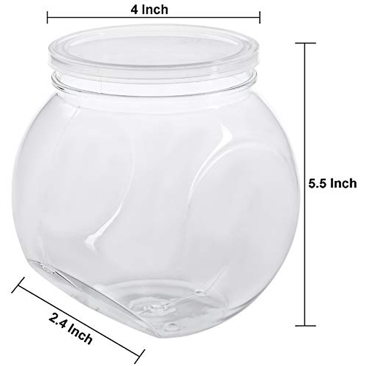 TOPZEA 3 Pack Candy Jars with Lids, 46 Oz Plastic Candy Jar with Lid Clear Cookie Container Sweet Jar Wide Mouth Opening Kitchen Countertop Jars for Candies, Jelly Beans, Cookies, Cereal Snack Storage