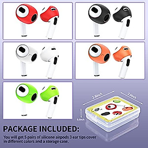 [5 Pairs] for AirPods 3 Ear Tips Covers [Fit in The Charging Case], WQNIDE Anti-Slip/Dust/Shock Silicone Ear Covers Accessories Compatible with AirPods 3rd Generation (2021)