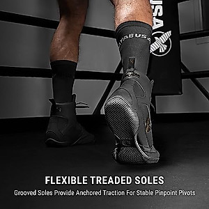 Hayabusa Pro Boxing Shoes for Men & Women - Black, 11 Men/12.5 Women