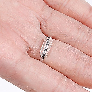 Anpro 15 Pack Ring Size Adjuster- with 3 Sizes Clear Ring Sizer Resizer Fit for Loose Rings-Spiral Silicone Tightener Set with Polishing Cloth(Please See The Below Picture for The Steps)