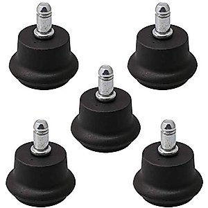 5PCS Low Profile Bell Glides 2" Replacement Office Desk Chair or Stool Swivel Caster Wheels,Easy Conversion from Wheeled Casters to Stationary Feet to Protect Wood or Hardwood Floor