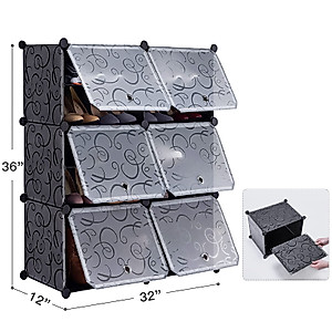 YOUDENOVA Shoe organizer Cabinet,24 Pair shoe rack organizer closet, DIY Narrow Standing Stackable Space Saver Shoe Cabinet with Doors