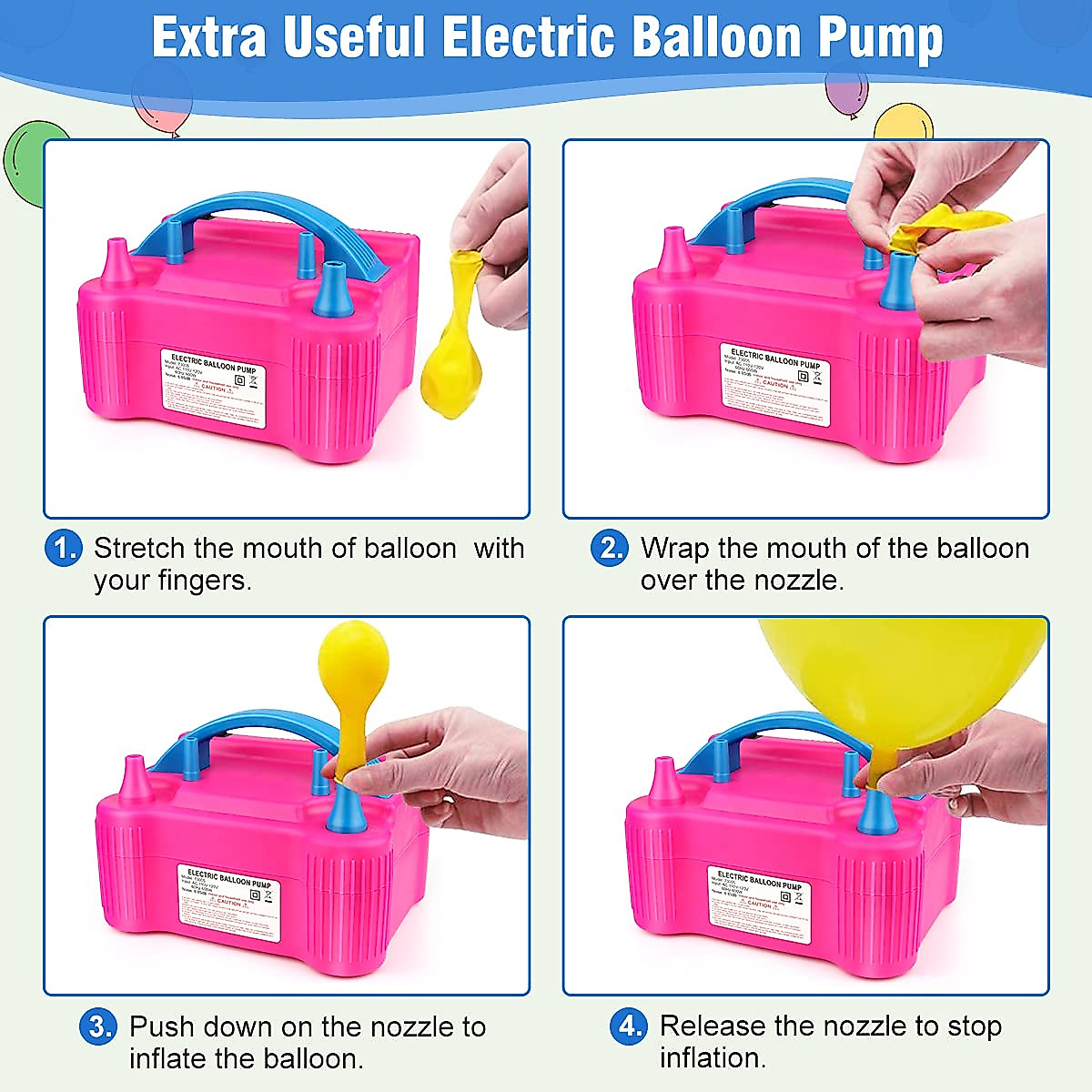 Balloon Arch Kit and Balloon Pump, Adjustable Balloon Arch 2 Balloon Stand with 120PCS Balloons, Water Bases, 60 Balloon Clips, Knotter for Wedding Graduation Birthday Party Supplies Decoration