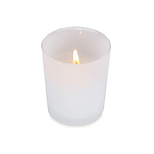 KISCO CANDLES Votive Candles with Holders 24-Pack 12 Hours | Frosted White Decorative Glass Home Décor | Beautiful Living Room, Kitchen, Bathroom Lighting | Long-Lasting Wax