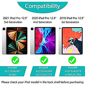 OCYCLONE Compatible with iPad Pro 12.9 Case 2021 2020 2018, 7 Viewing Angles Magnetic Stand with Pencil Holder Protective Case for iPad Pro 12.9 inch 5th 4th 3rd Gen, Blue