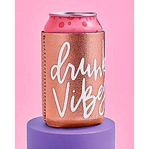 xo, Fetti Bachelorette Party Bride Vibes Can Cooler - White + Rose Gold, 10 Count | Neoprene Holder, Drink Sleeve,Bridal Shower, Engagement Party Decoration and Bride To Be Gift