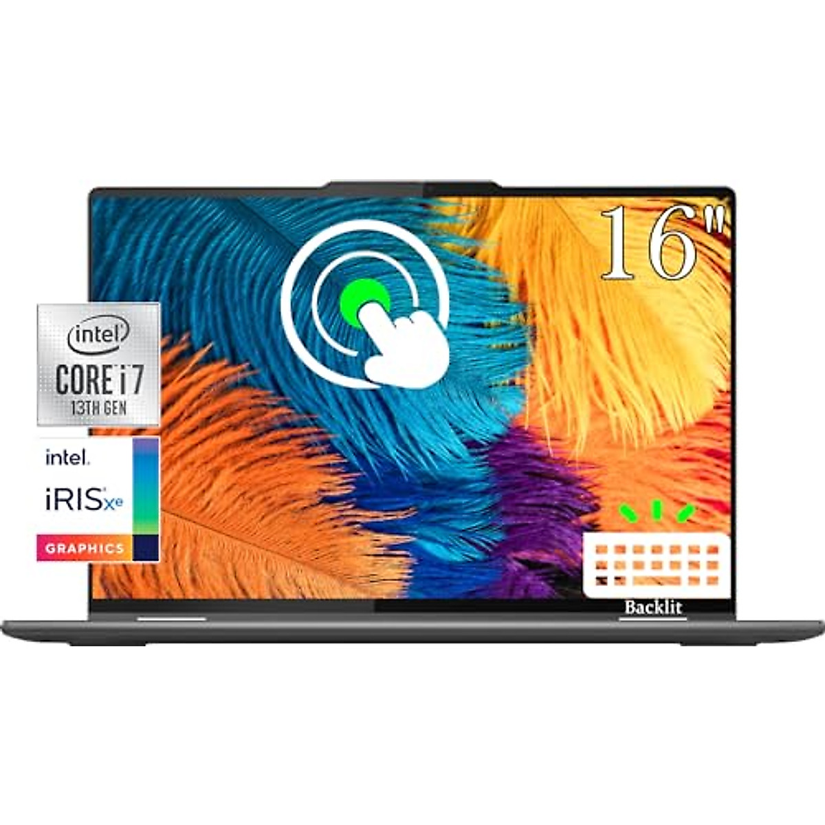 Lenovo Yoga 7i 16" 2-in-1 16:10 WUXGA Touch Screen Laptop, Intel Core i7-1355U, 2 x Thunderbolt, Fingerprint Reader, Backlit KB, Win 11, Storm Grey (16GB RAM | 1TB PCIe SSD)