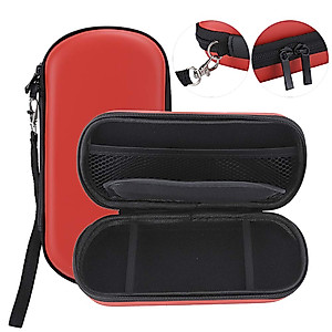 Heayzoki 2Pcs Carrying Case for PSV1000 2000 Console, Portable Storage Bag Protective EVA Hard Carry Case for PSP1000 2000 3000 and Accessories(red)