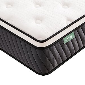 SZsuilong 12 Inch Hybrid Queen Mattress, Memory Foam Mattress for Comfort & Pressure Relief, Individual Pocket Innerspring Mattress for Motion Isolation, Medium Firm, Queen Size Mattress in Box