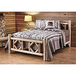 CASTLECREEK Log Bed Frame, Wood Queen Bed Frame with Headboard