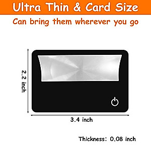 8 Pieces Credit Card Magnifier Bundle Wallet Purse Magnifying Glass LED Illuminated Magnifier 3X Pocket Card (Black, White and Blue)