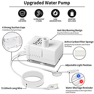 Kastty 230oz/7L Dog Water Fountain Ultra Large/Wide Pet Fountain with 5 Filtration& Safe Smart LED Pump, Great for Large Dogs Cats & Multi Pets