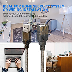 GGMTY 75 FT USB Extension Cable, USB 2.0 Type A Male to A Female Active Repeater Extension Cable 75 ft, High Speed 480 Mbps