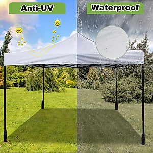 Meet perfect 10 x 10 Pop Up Canopy Tent, Easy Set Up Shade Canopy Instant Outdoor Canopy Portable Ez Up Gazebo w/Carrying Bag & 4 Weight Bags Adjustable Tent for Parties Camping, White
