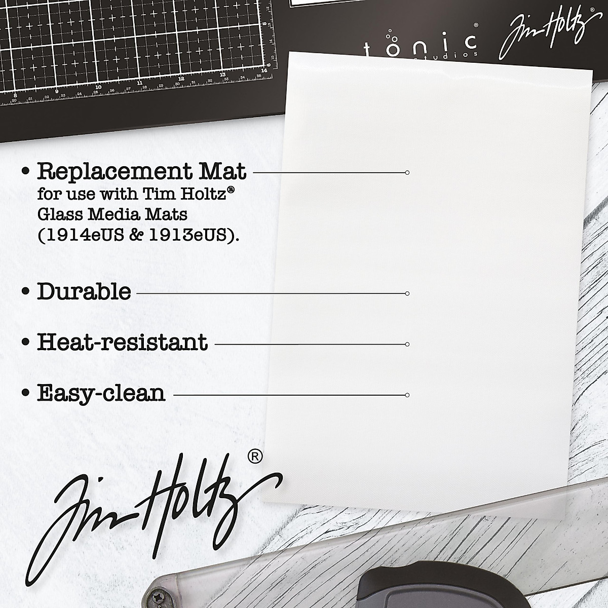 Tim Holtz Replacement Non-Stick Glass Media Mat, White