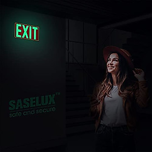 Glow In The Dark Photoluminescent Exit Sign Red - Adhesive Backing – UV Inks On Tear-resistant PVC - Non Electrical - Scratch Resistant -12 x 7 Inches For 50 Feet Visibility (2 Pack)