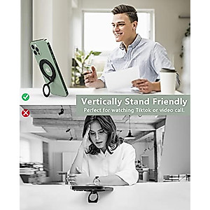enGMOLPHY Phone Ring Holder with MagSafe, 360° Rotation Grip Finger Kickstand【Remove It to Wireless Charge】 Compatible with iPhone 14 Pro/Max/Plus, 13 12Pro/Max/Mini