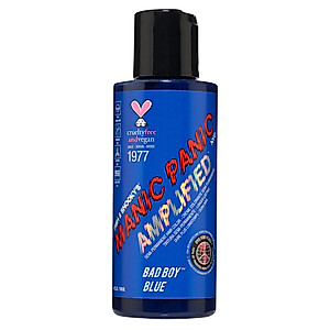 MANIC PANIC Bad Boy Blue Hair Color - Amplified - Semi-Permanent Hair Dye - Dark Denim Blue Shade with Green & Grey Undertones - Vegan, PPD & Ammonia-Free - For Coloring Hair on Women & Men