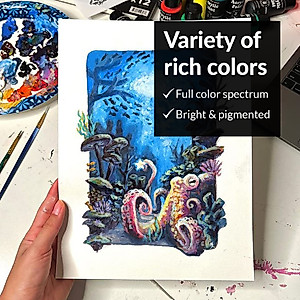 Craft Paint Acrylic Premium Acrylic Paint Set 20 Colors Paint Acrylic | Canvas Paint Ceramic Outdoor Wood Clay Glass Rock Painting 2oz 60ml Bottles for Adults Artists Beginners and Kids Art Supplies