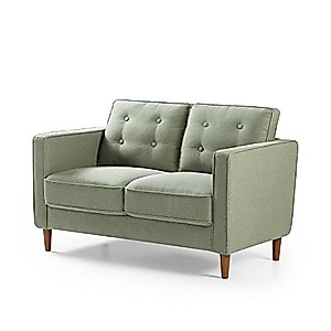 ZINUS Lauren Loveseat / Button Tufted Cushions / Easy, Tool-Free Assembly, Pear Green