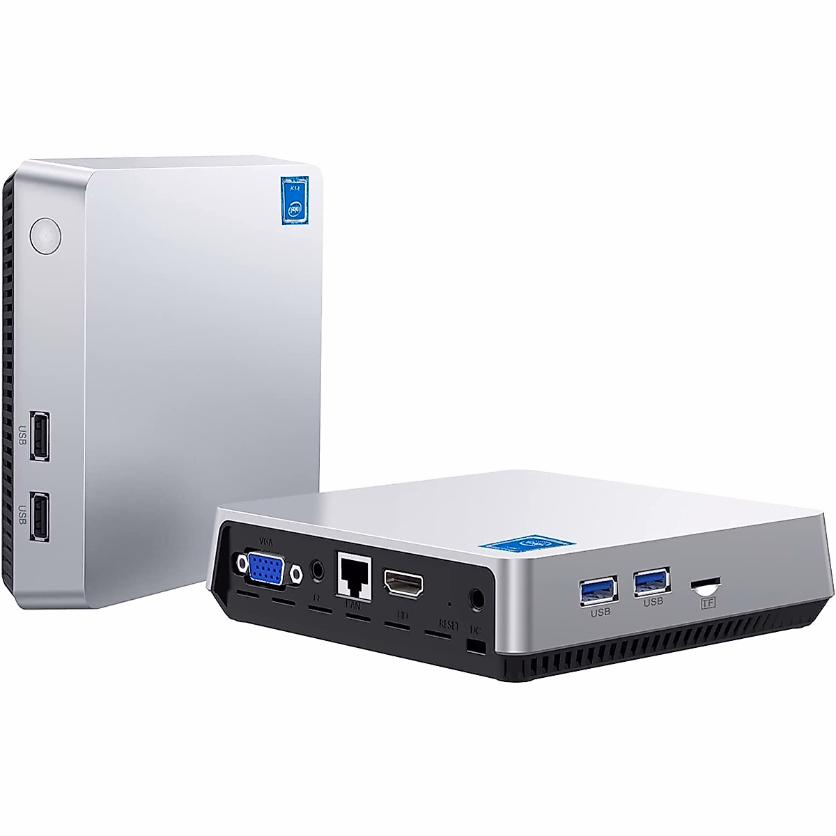 Fanless Mini PC Intel Atom Z8350 Processor,Mini Desktop PC Windows 10 Pro,4GB LDDR3 64GB EMMC,Mini Computer Support Dual Display/4K HD/2.4G+5G Dual-Band WiFi for Business Home Theater