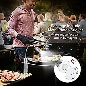IMAGE Magnetic Ultra-Bright Barbecue Grill Light with Super Bright LED Lights, Magnetic Base Flexible Gooseneck BBQ Light for Grilling,Adjustable Any Gas,Charcoal,Electric Grill White- 1 Pair
